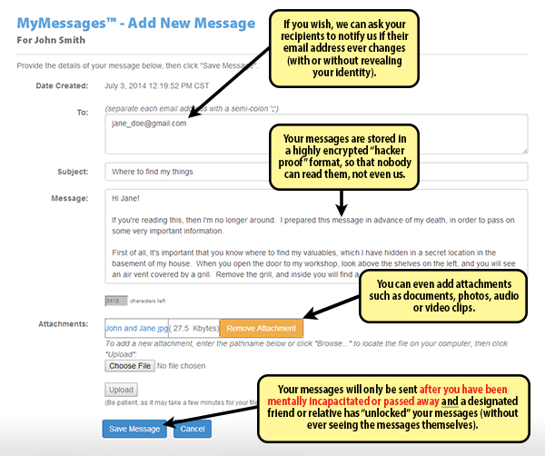 Sample Prewritten Final Message - Canadian Legal Wills